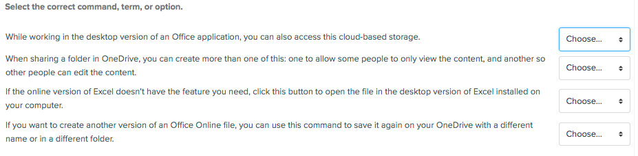 Solved Select the correct command, term, or option. | Chegg.com