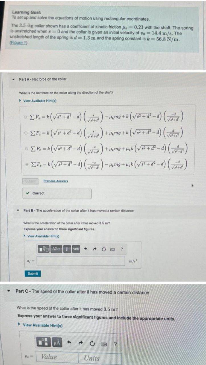 Solved Learning Goal: To set up and solve the equations of | Chegg.com