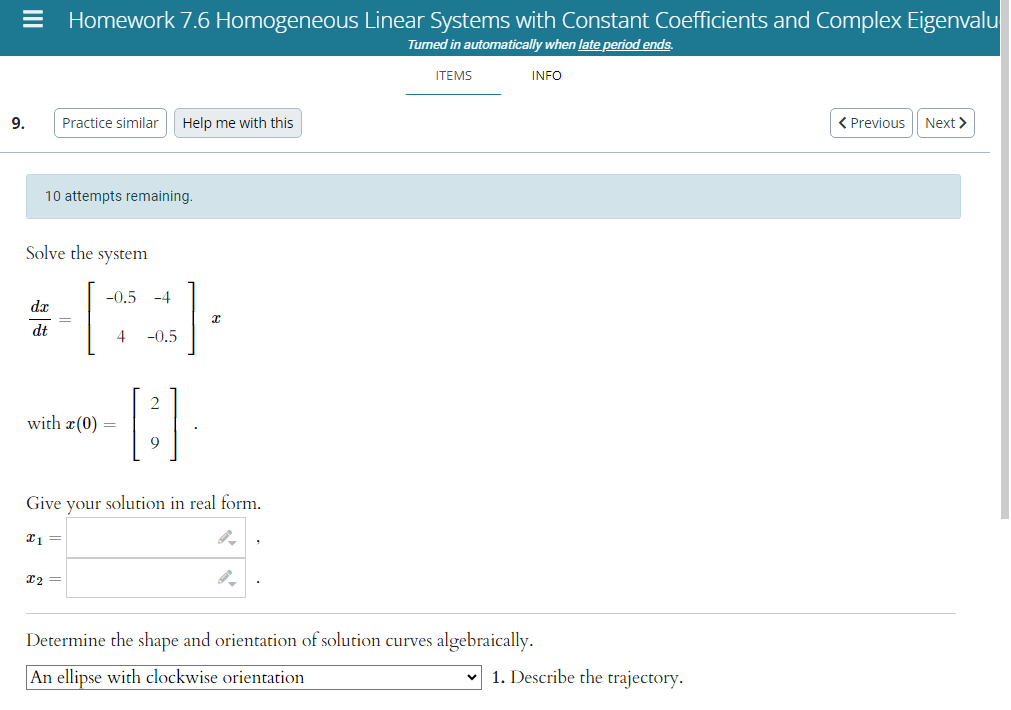 Solved Homework 7.6 Homogeneous Linear Systems with Constant | Chegg.com