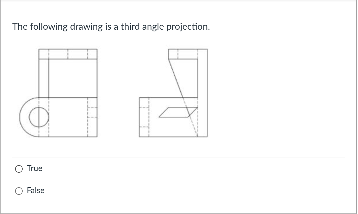 Solved The following drawing is a 1st angle projection. True | Chegg.com