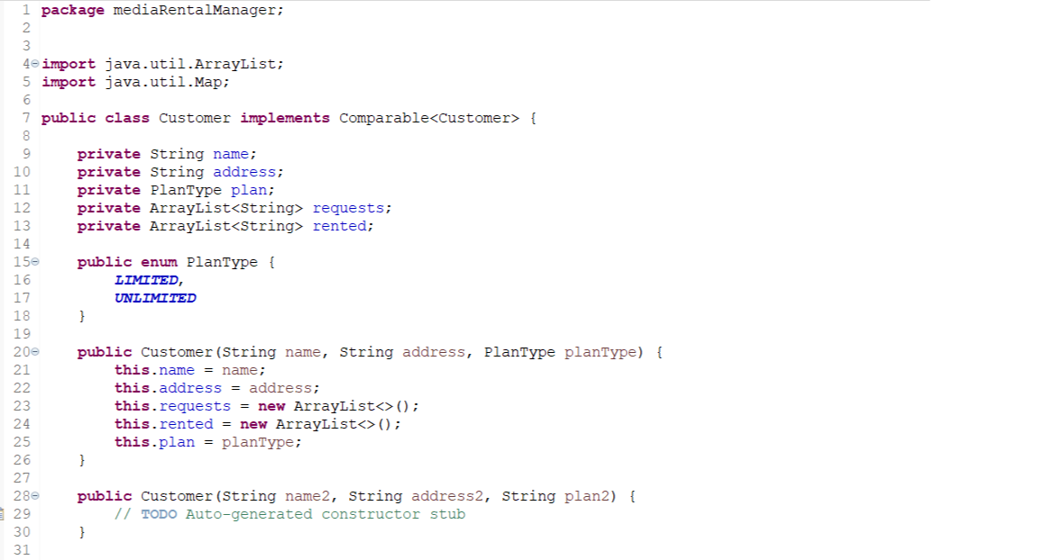 Solved Java (Eclipse) This assignment allows people to rent | Chegg.com