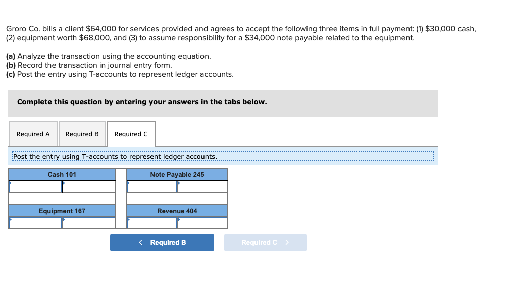 Solved Groro Co. bills a client $64,000 for services | Chegg.com