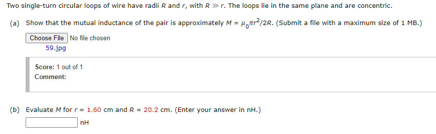 Solved Two single-turn circular loops of wire have radii R | Chegg.com