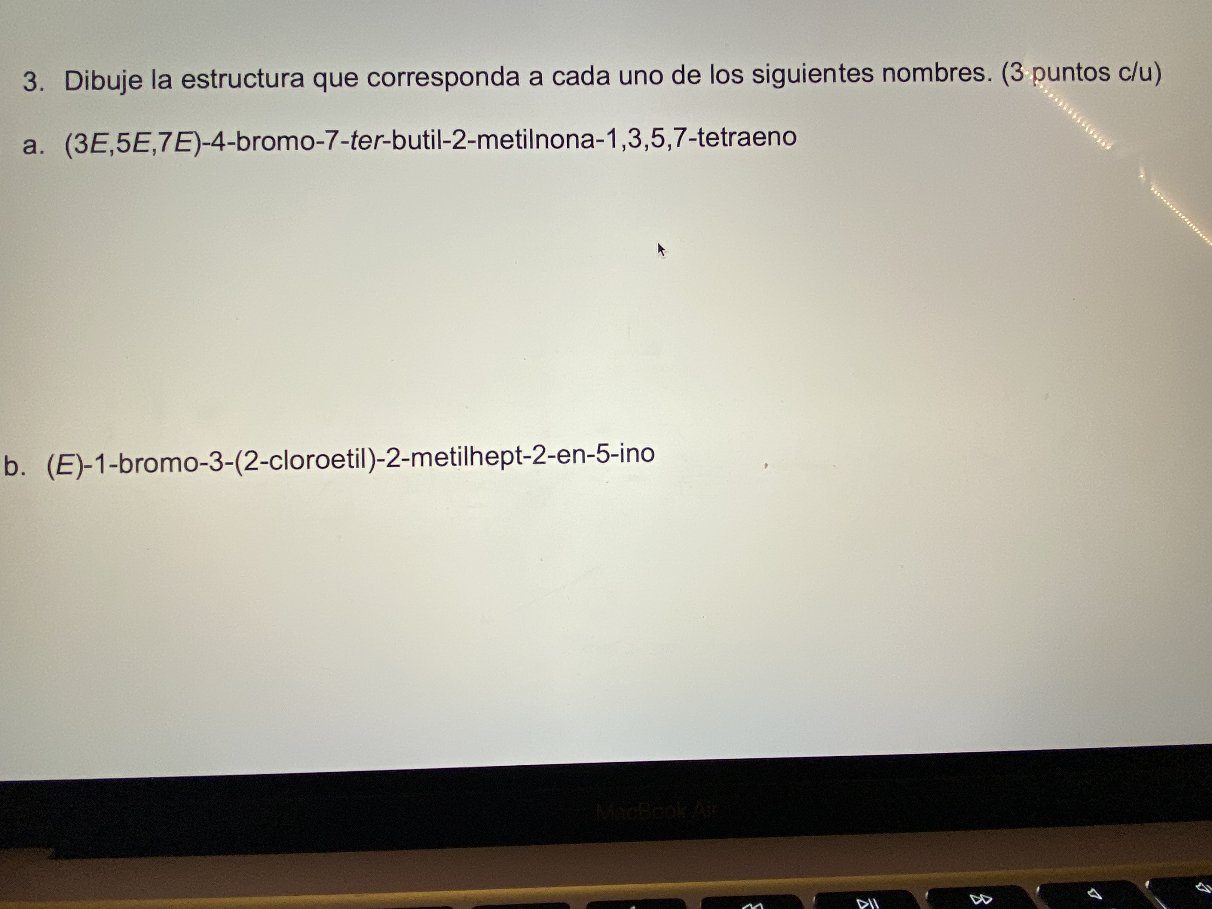 Solved Draw the structure that corresponds to each of the | Chegg.com