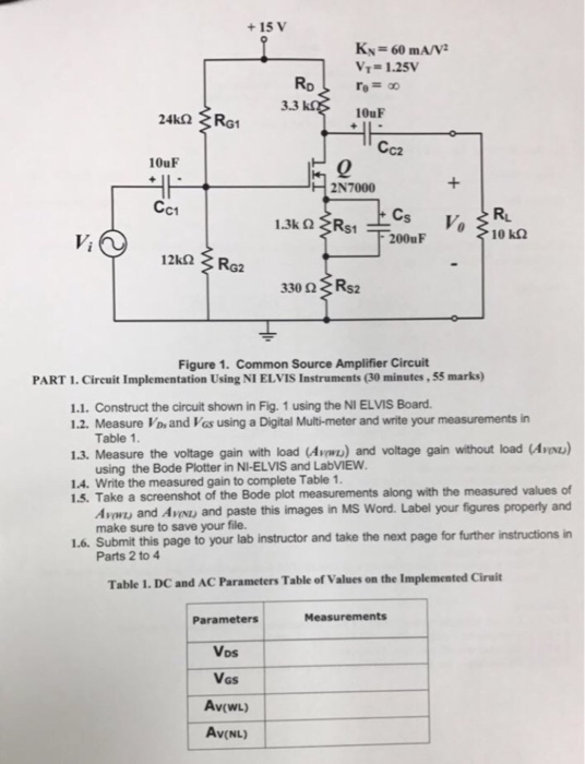 Circuit Implementation Using NI ELVIS Instruments | Chegg.com
