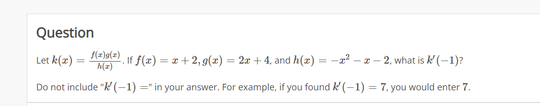 Solved Let k(x)=h(x)f(x)g(x). If f(x)=x+2,g(x)=2x+4, and | Chegg.com Solved Let k(x)=h(x)f(x)g(x). If f(x)=x+2,g(x)=2x+4, and | Chegg.com