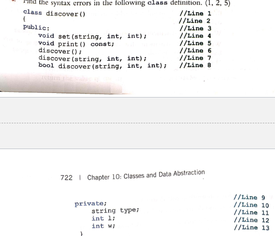 Solved class discover() f public: void set(string, int, | Chegg.com