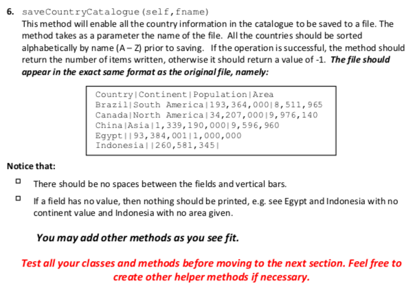 Solved CS1026 Assignment 4: Country Classes Please help! | Chegg.com