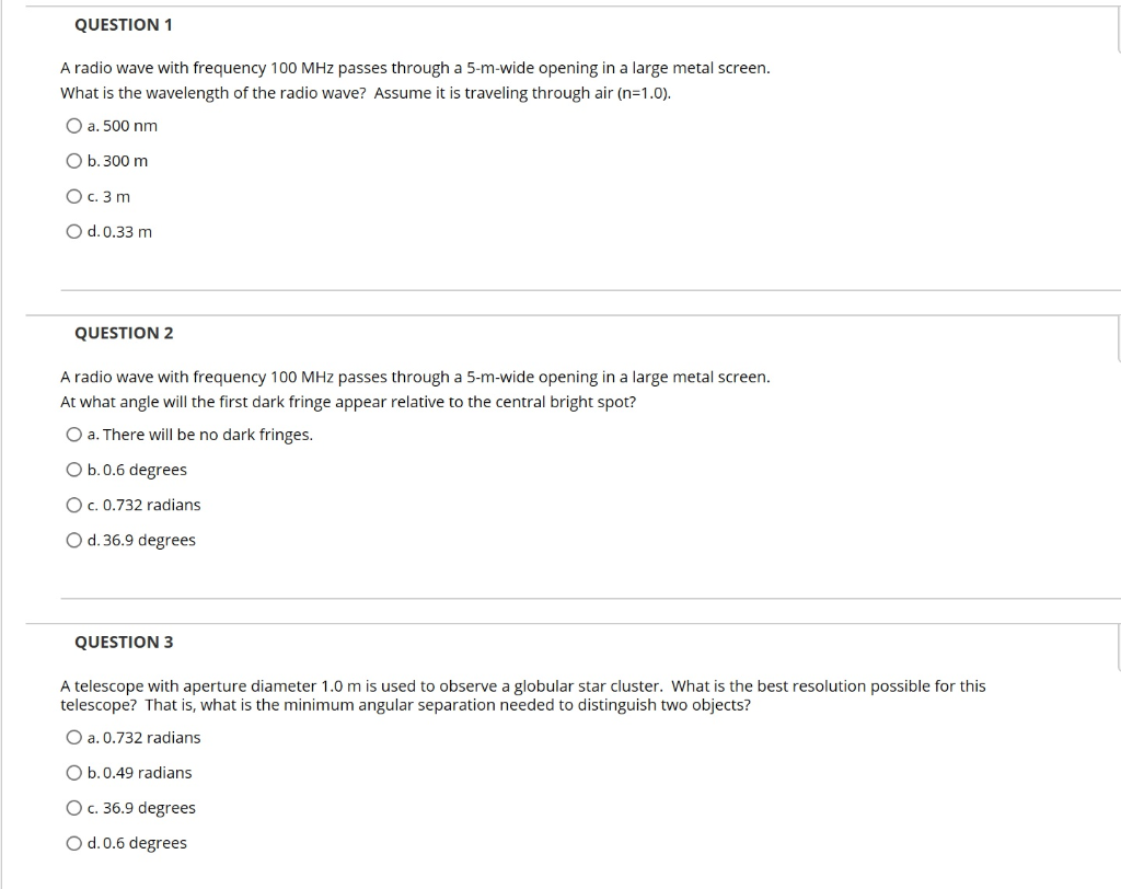 Solved QUESTION 1 A radio wave with frequency 100 MHz passes | Chegg.com