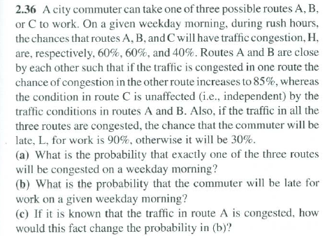 Solved (D) If it is known that the traffic in route C | Chegg.com