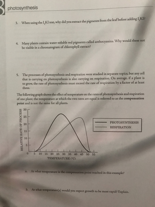 Solved photosynthesis When using the L,KI test, why did you | Chegg.com
