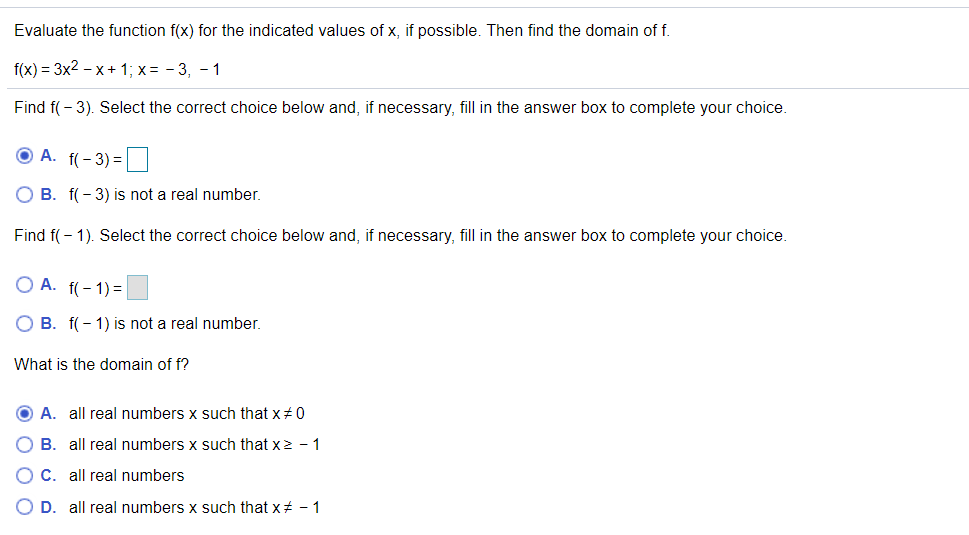 Solved Evaluate the function f(x) for the indicated values | Chegg.com