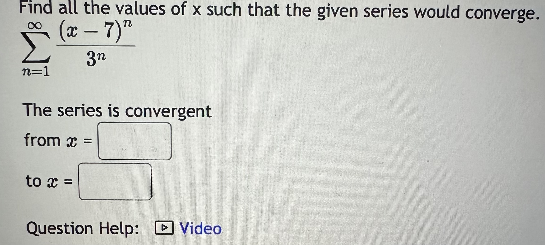 Solved Find all the values of x ﻿such that the given series | Chegg.com
