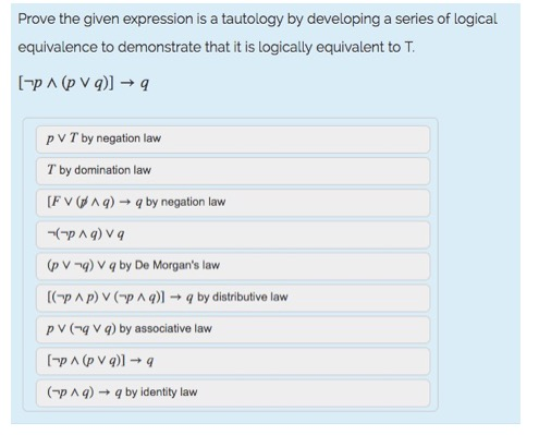 Solved Prove the given expression is a tautology by | Chegg.com