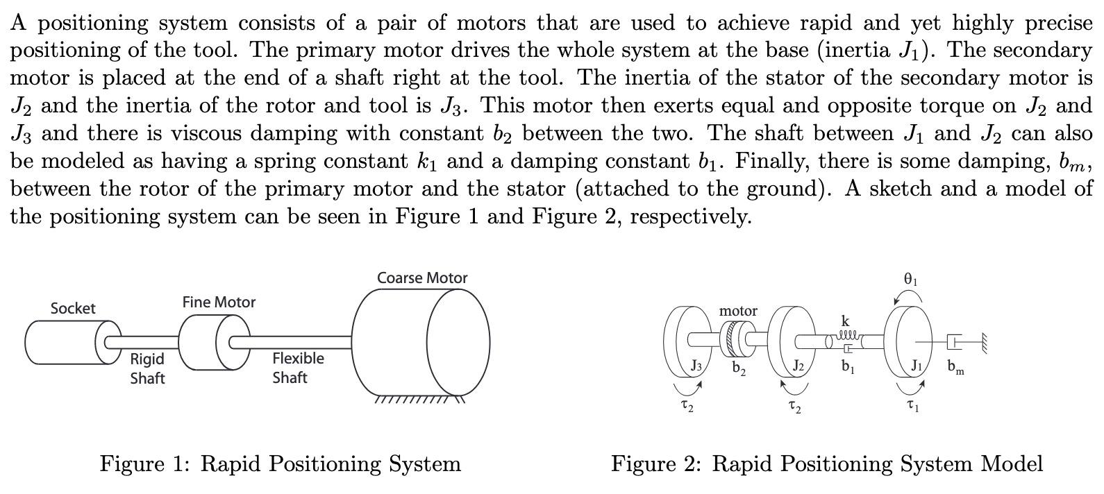 A positioning system consists of a pair of motors | Chegg.com