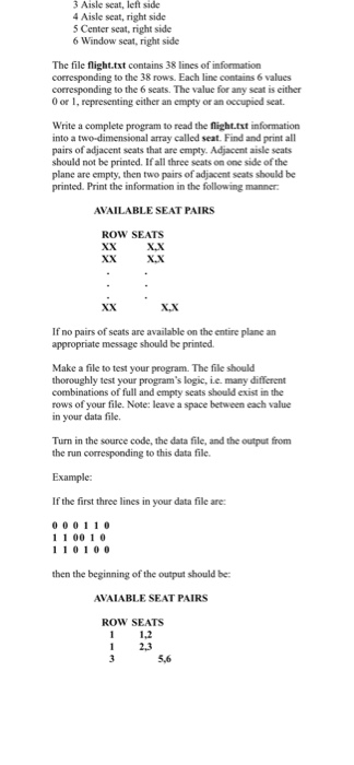 Solved ENGR 40 ASSIGNMENT TWO-DIMENSIONAL ARRAYS AIRLINE | Chegg.com