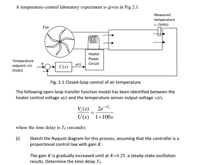 A temperature-control laboratory experiment is given | Chegg.com