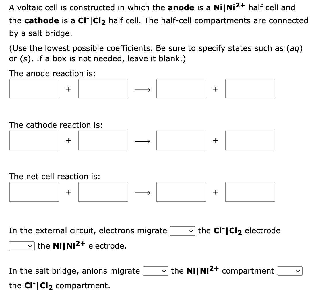 Solved A voltaic cell is constructed in which the anode is a | Chegg.com