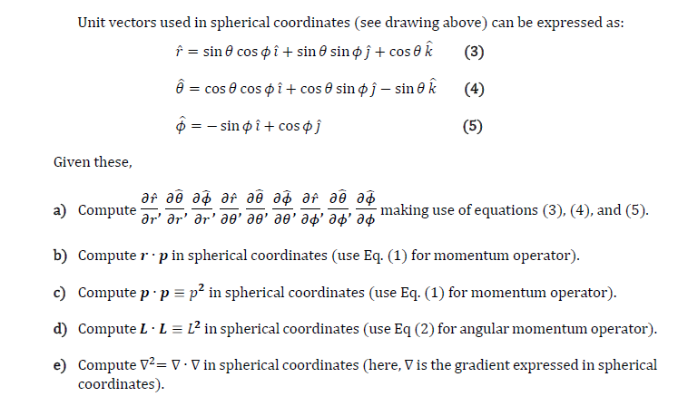 Solved [45 points] Momentum and angular momentum operators | Chegg.com