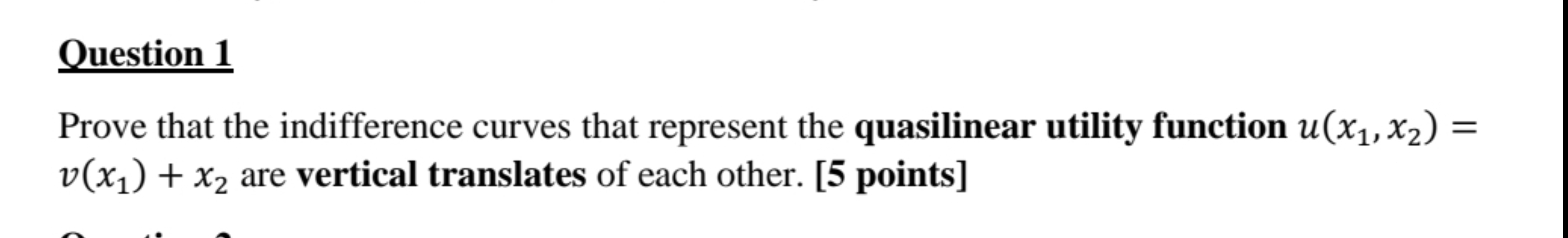 Solved Question 1Prove that the indifference curves that | Chegg.com