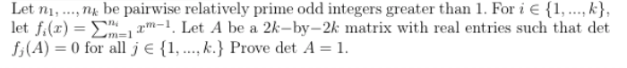 Letni,..., nk be pairwise relatively prime odd | Chegg.com