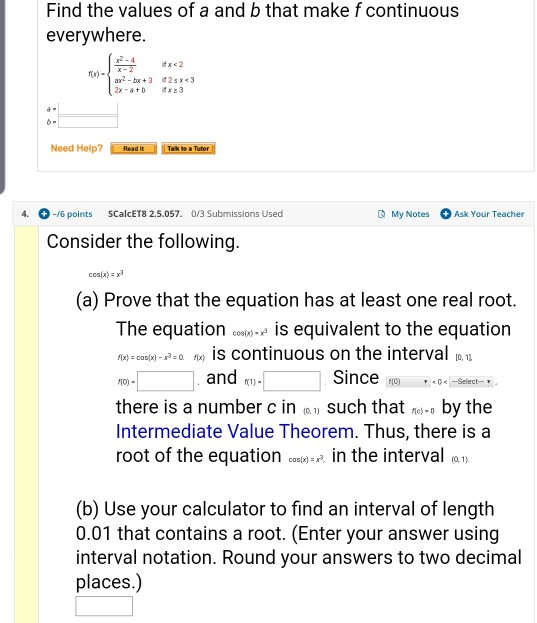Solved Explain Using The Theorems Why The Function Is 