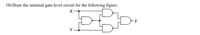 Solved 10) Draw the minimal gate-level circuit for the | Chegg.com