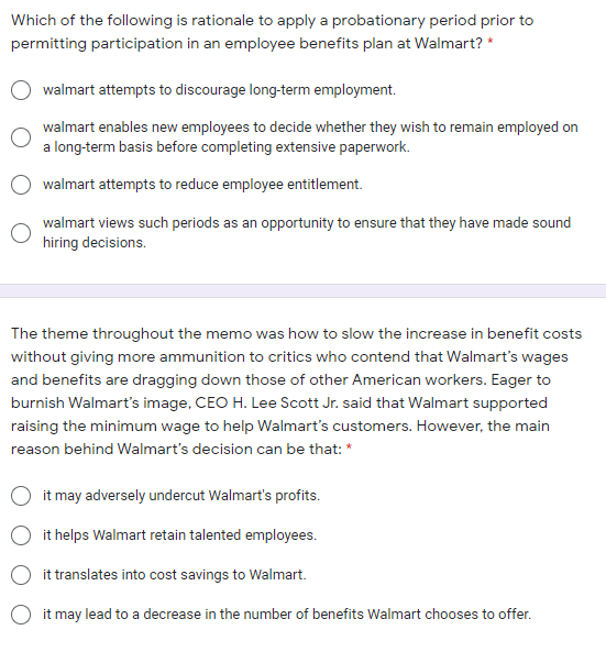 Solved Case Study: Walmart An internal memo sent to Walmart | Chegg.com