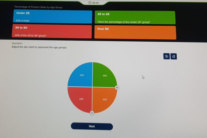 Solved Question Adjust the ple chart to represent the age | Chegg.com