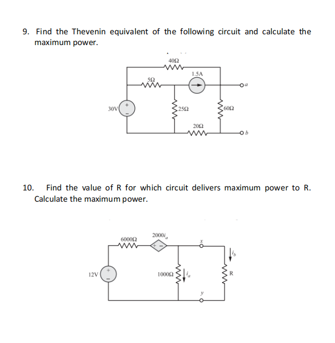 Solved 9. Find the Thevenin equivalent of the following | Chegg.com Solved 9. Find the Thevenin equivalent of the following | Chegg.com