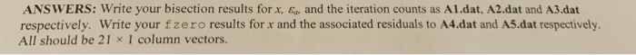 Solved Answer in matlab code and use section bisect_param.m | Chegg.com