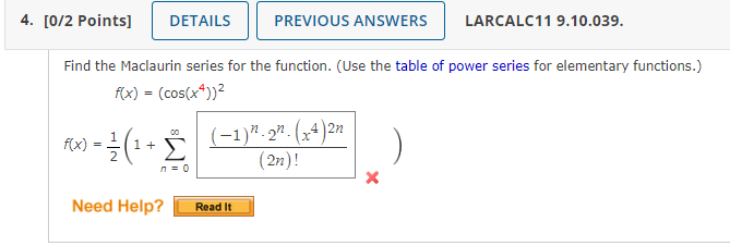 Solved Find the Maclaurin series for the function. (Use the | Chegg.com