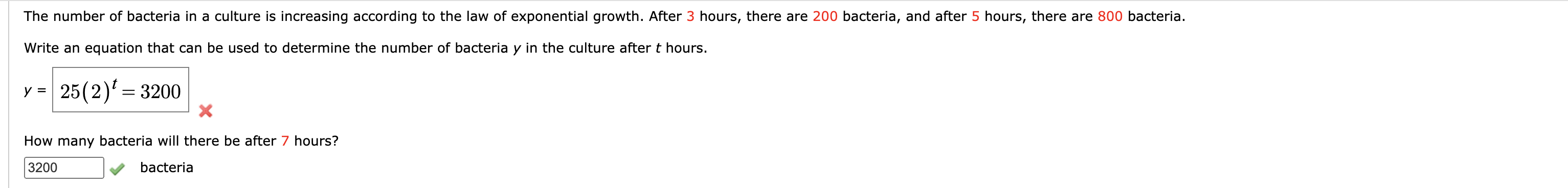 Solved The number of bacteria in a culture is increasing | Chegg.com