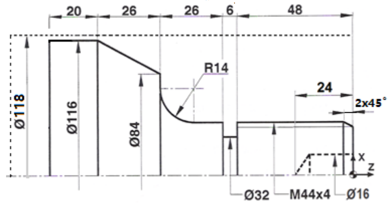 Solved Write the required CNC program for the part whose | Chegg.com