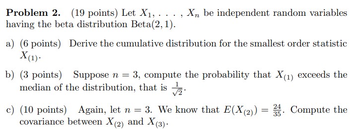Solved Problem 2. (19 points) Let X1,…,Xn be independent | Chegg.com