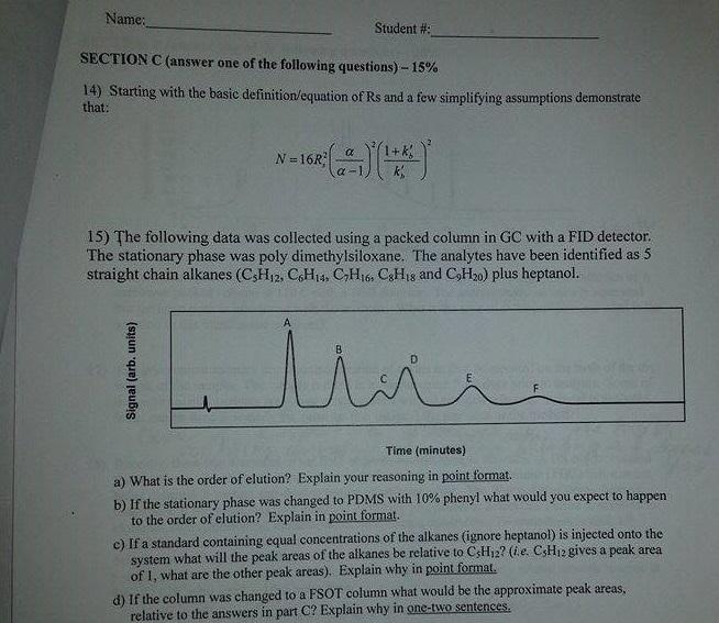Name: Student #: SECTION C (answer one of the | Chegg.com