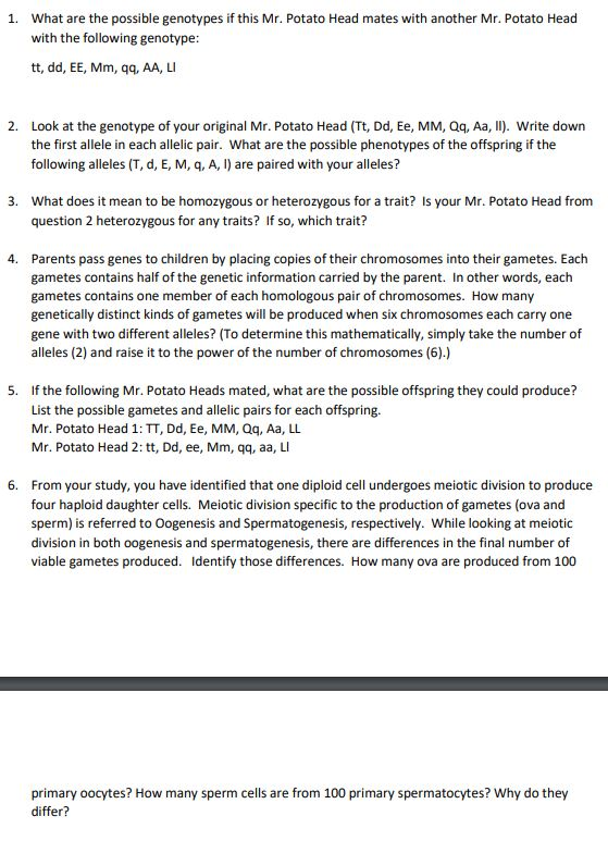 Solved Genotype for Each Gene Pair TT or Tt tt DD or Dd dd | Chegg.com