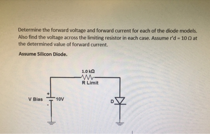 Solved Determine the forward voltage and forward current for | Chegg.com