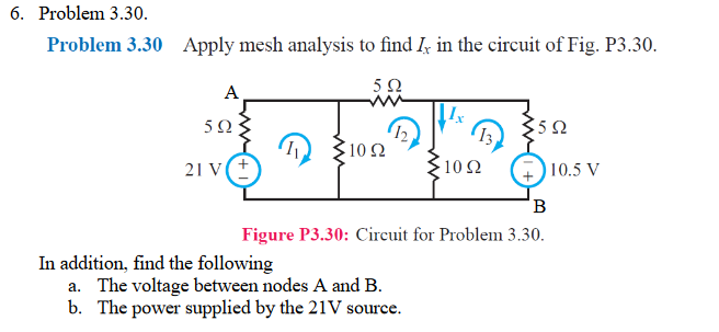 Solved Problem 3.30 Apply mesh analysis to find Ix in the | Chegg.com