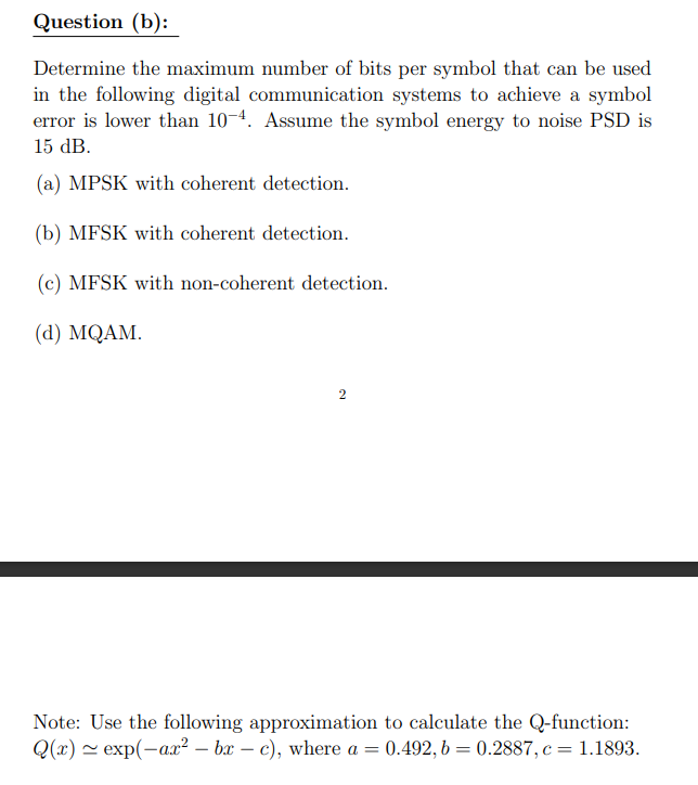 Solved Question (b): Determine the maximum number of bits | Chegg.com