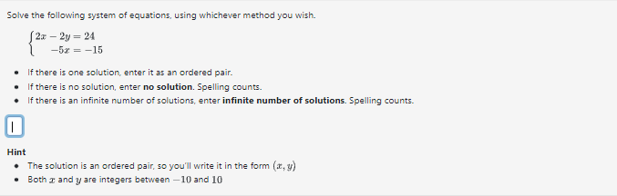 Solved Solve the following system of equations, using | Chegg.com