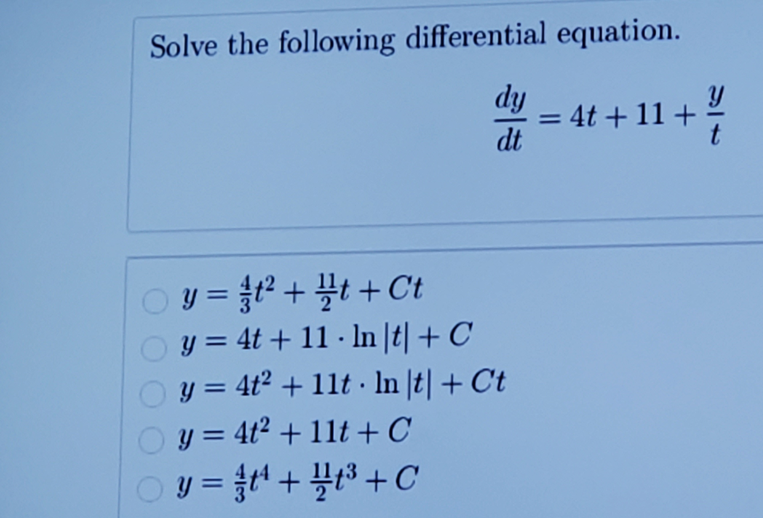 Solved Solve The Following Differential Equation