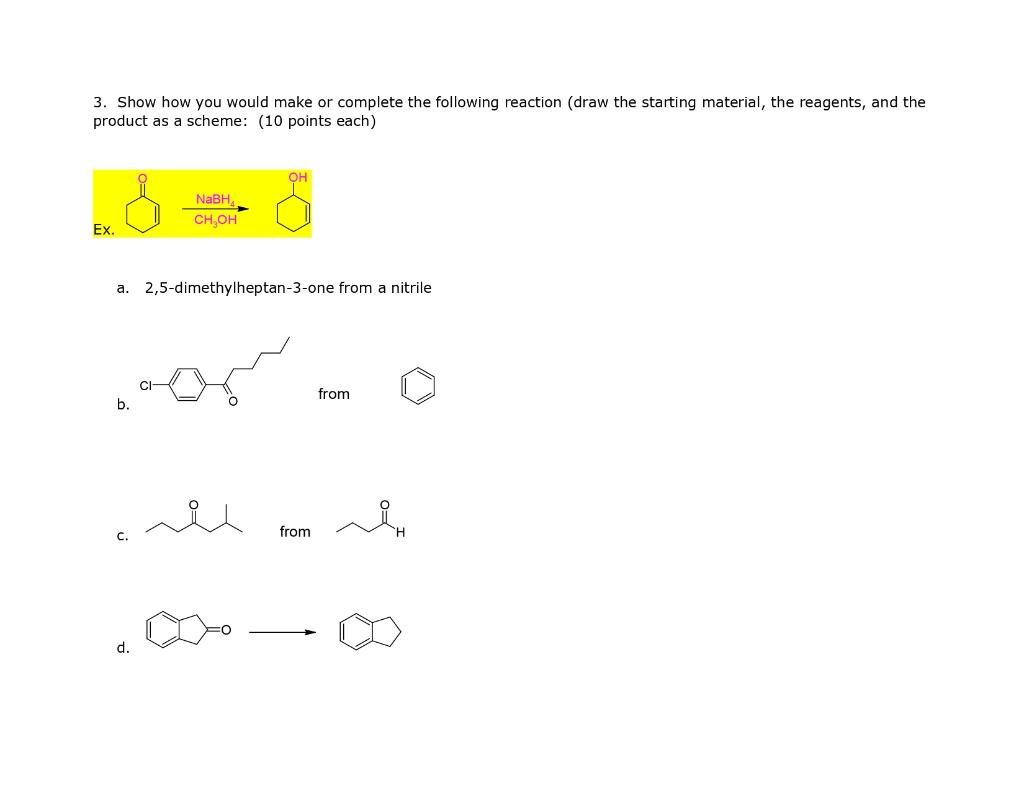 Solved 3. Show how you would make or complete the following | Chegg.com