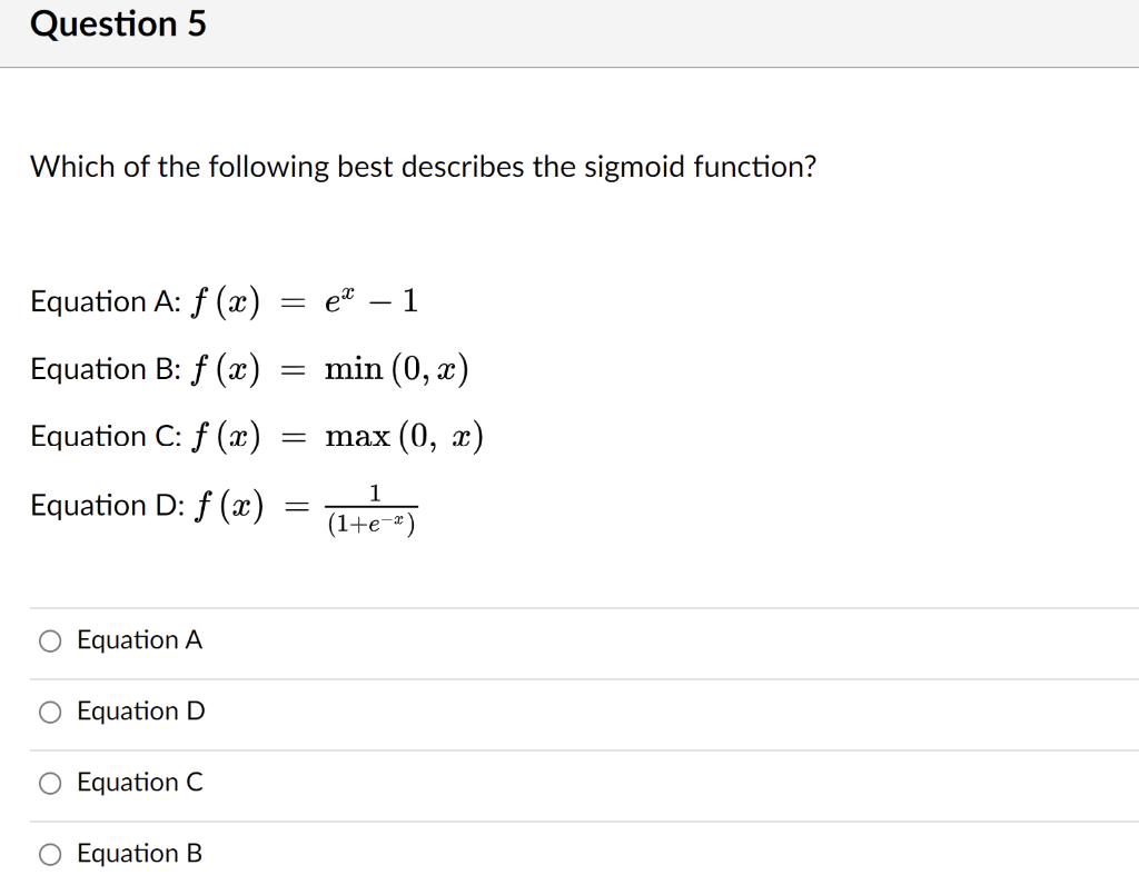 Solved Which of the following best describes the sigmoid | Chegg.com