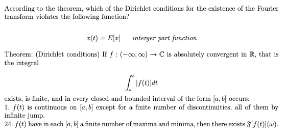 Solved According to the theorem, which of the Dirichlet | Chegg.com