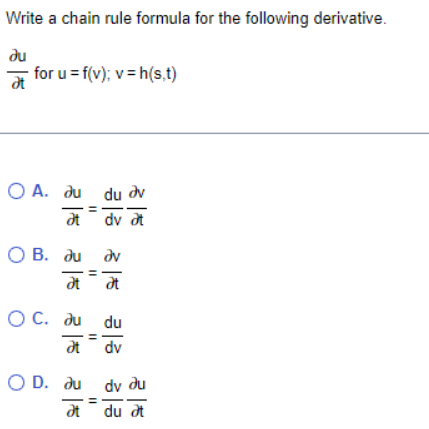 Solved Write a chain rule formula for the following | Chegg.com
