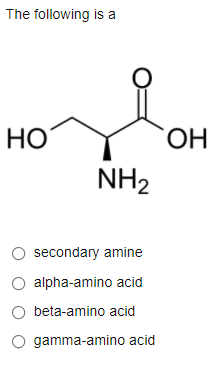 Solved The following is a HO OH NH2 secondary amine | Chegg.com