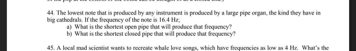 Solved 44. The lowest note that is produced by any | Chegg.com