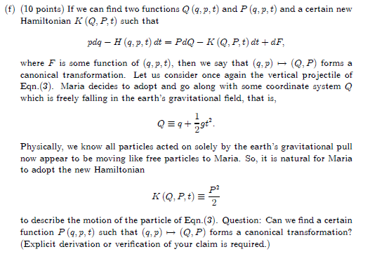 Solved 2. (40 points) (Lagrangian and Hamiltonian dynamics.) | Chegg.com