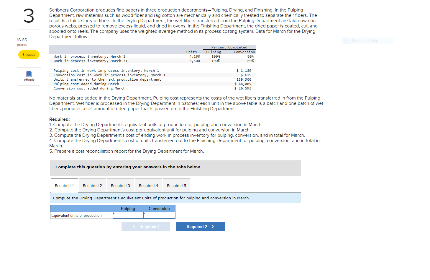 Solved Scribners Corporation produces fine papers in three | Chegg.com
